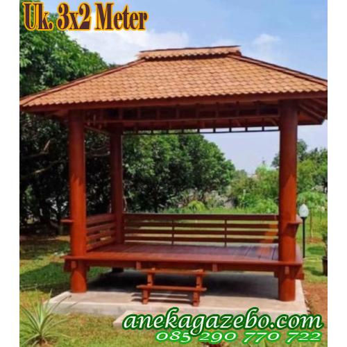 Jual Gasebo Kayu Kelapa Atap Sirap Model Minimalis | Saung Taman Modern ...