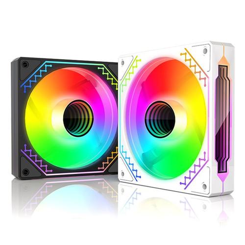 Jual PAKET FAN CASING 12CM ARGB PWM AOSOR W12 BLACK & WHITE - Putih, 3 ...