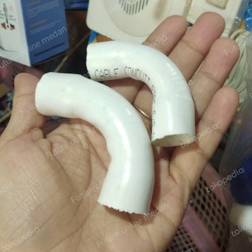 Jual Elbow 5/8 / 3/4 putih untuk sambungan pipa listrik el bow knee ...