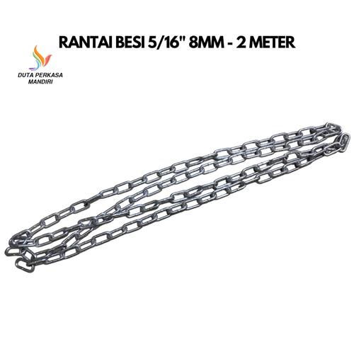 Jual 2 METER Rantai Besi Galvanis 8mm Rantai Kapal Gembok Pagar 5/16 ...