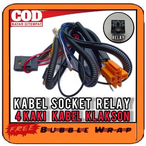 Jual socket relay 4 kaki Kabel Klakson Set 12v Untuk Motor Dan Mobil ...
