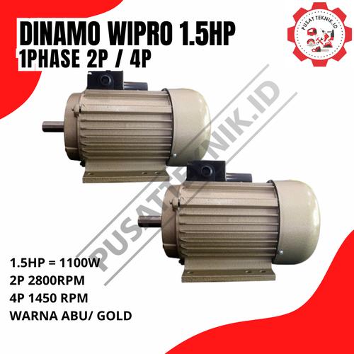 Jual Dinamo Wipro 1.5Hp 1P 4P/2P Electro motor Wipro 1.5Hp 1Ph 2P/4P - 4 Pole 1400Rpm - Kota ...