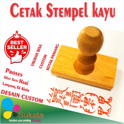 Jual Cetak Stempel Kayu Ukuran Bisa Custom Persegi Panjang Stempel Kayu ...
