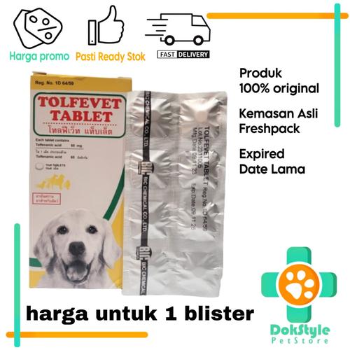 Jual Tolfevet 60mg mirip tolfedin tablet anti radang khusus hewan per ...