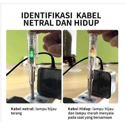 Jual Peralatan Listrik Obeng Tespen Listrik Dual LED Indikator Kabel ...