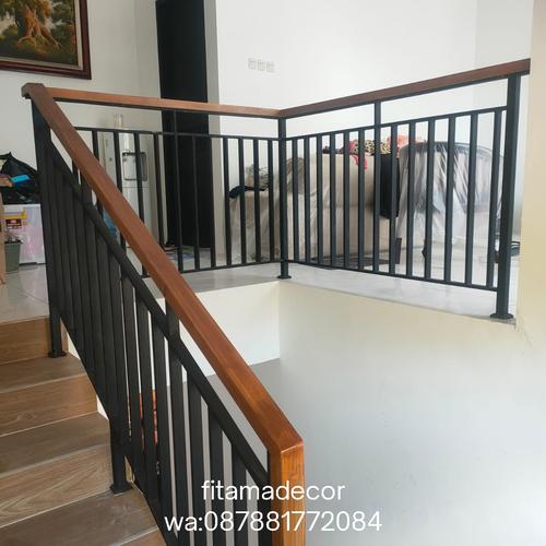 Jual railing tangga kayu besi minimalis modern - Kota Depok ...