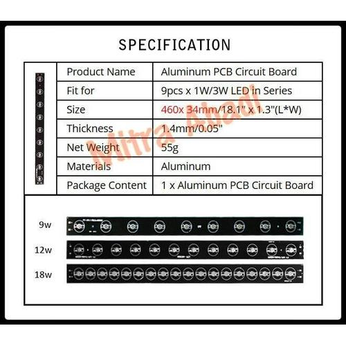 Jual LONG BLACK ALUMINIUM PCB/PAPAN PCB ALUMINIUM HITAM 9 WATT ...
