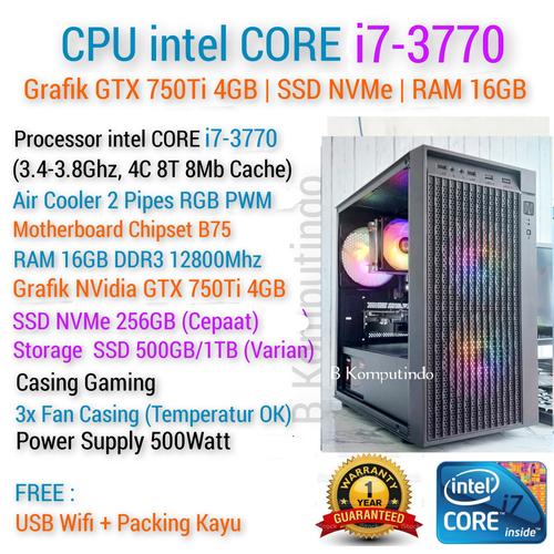 Jual PC RAKITAN CORE i7-3770 SSD NVMe RAM 16GB VGA 4GB GTX | GAMING EDITING - CPU Saja, Hanya ...