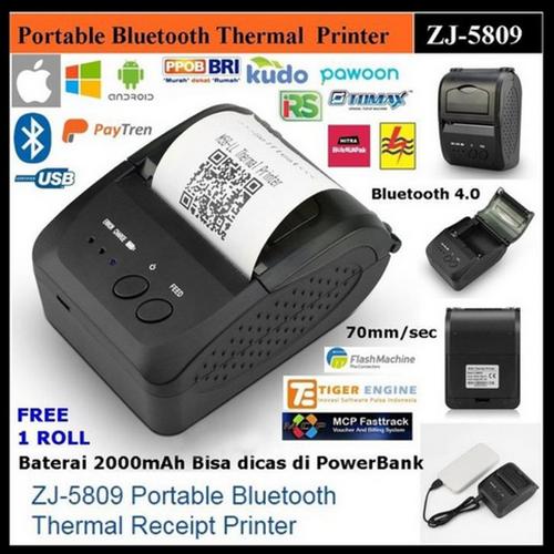 Promo Mesin Alat Cetak Label Struk Kasir Mini Portable IWARE ZJ-5809 ...