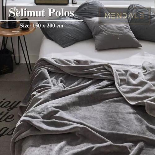 Jual Selimut Bulu Lembut Pola Polos Uk Dewasa 150 x 200 cm - Dark gray ...