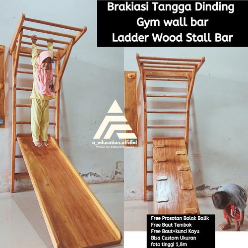 Jual Brakiasi Tangga Dinding Gym Wall Bar Ladder Wood stall Bar ...