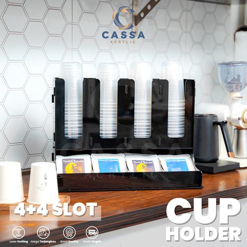 Promo Rak Paper Cup dan Kopi Sachet Organizer Akrilik 4 + 4 Slot ...