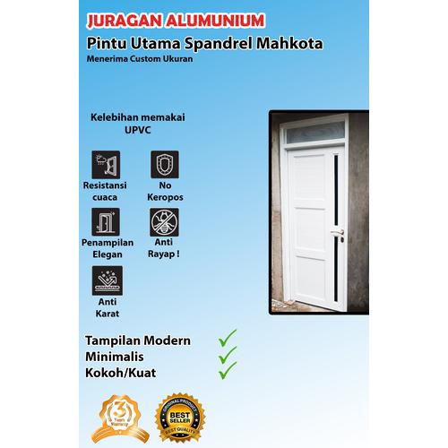 Jual Pintu Utama Spandrel Mahkota Uk 90 x 210 cm - White, Pintu Only ...