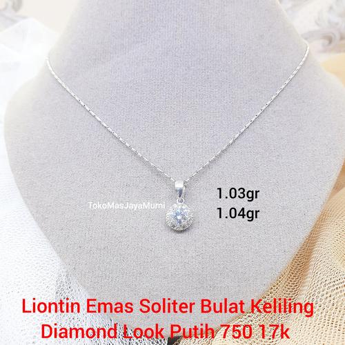 Jual Liontin Diamond Look Solitaire / Soliter Emas Putih 750 - 1.03gr ...