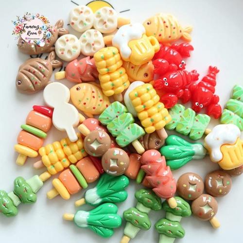 Jual 3pcs Miniatur Shiny Barbeque - Resin Miniatur Makanan Sate - Fake ...