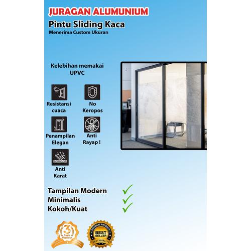 Jual Pintu Sliding Kaca (Pintu Geser) + Kaca Mati Uk 160 x 210 cm ...