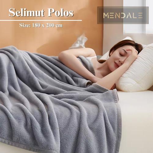 Jual Selimut Bulu Lembut & Halus Pola Polos Uk Dewasa 180x200 cm - Blue ...