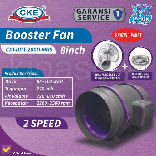 Jual Inline Duct Booster Fan Plastik 8" CDI-DPT-200D-MRS Ventilasi 2 ...