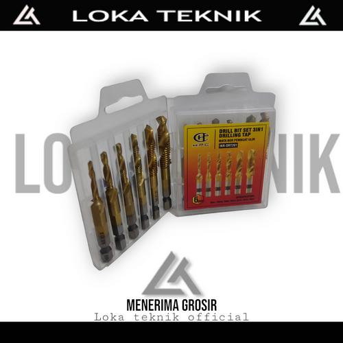 Jual 6Pcs Mata Bor Pembuat Ulir Drat Mur Baut Tap Drill Hex 1/4" M3-M10 TF - Kab. Tangerang ...