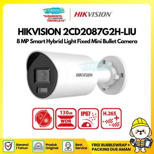 Promo IP Camera Hikvision DS-2CD2087G2H-LIU 8MP Smart Hybrid Colorvu Audio Cicil 0% 3x - Kota ...