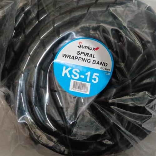 Jual Kabel Spiral KS15 Hitam Wrapping Band KS 15 Sunlux Pembungkus ...