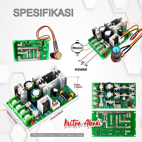 Jual Speed Controller/PWM DC 10-60V 20A Dimmer Motor DC Adjustable ...