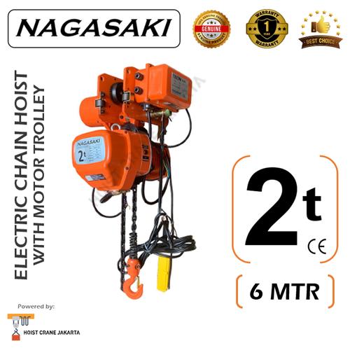 Jual Electric Chain Hoist Nagasaki 2 Ton x 6 MTR with Mtr Trolley ...