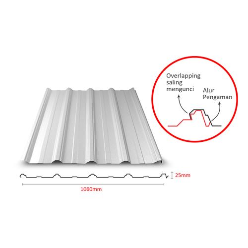 Jual ATAP SPANDEK SILVER GELOMBANG LURUS KENCANA - KENCANA -WARNA, 0,40 ...