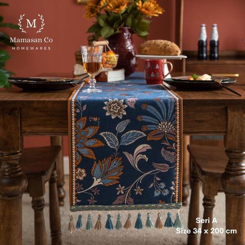 Promo Luxury Jacquard Table Runner Cover | Dekorasi Taplak Meja Mewah ...