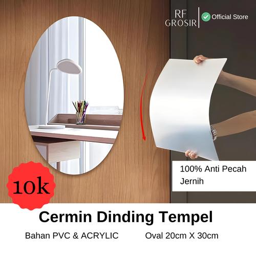 Jual Cermin dinding Stiker Kaca 3D Oval Bahan PVC Acrylic - Jakarta ...