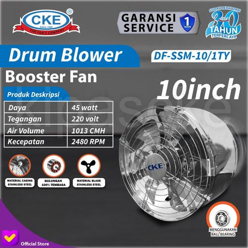 Jual Mini Inline DuctFan Booster Fan CKE 10" DF-SSM-10/1-TY Metal Stainless - Kota Bandung - Fan ...