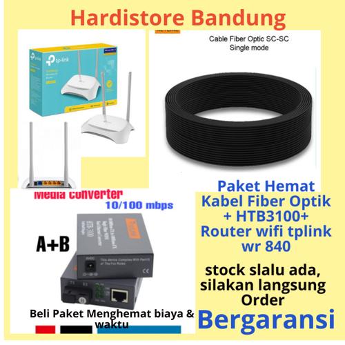 Jual Kabel Fiber Optic 300M Bundling HTB Router Tplink840 Paket Hemat ...