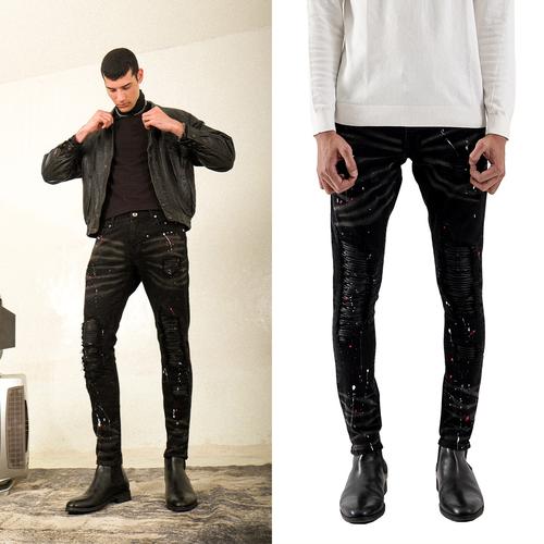 Promo YOJUZ Leather Biker Patch Black Rainbow - Celana Jeans Skinny ...