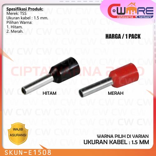 Jual Ferrules 1.5 mm Isolasi E1508 TSS Skun Sekun Tusuk Konektor Kabel ...
