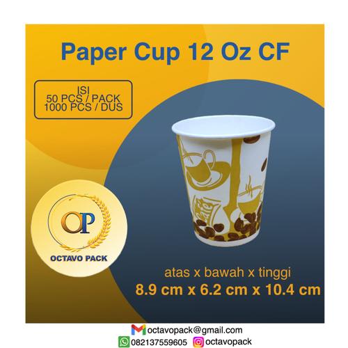 Jual Paper Cup 12 Oz Hot CF Printing / Gelas Kertas Minuman Panas Motif ...