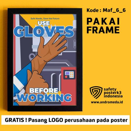 Jual Poster K3 Slogan Safety, Kampanye Keselamatan Tangan 6_6 + Frame ...