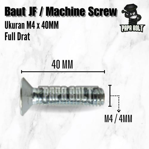Jual Baut JF Flat Head Verseng Kepala Obeng(+) M4 x 40 - 100mm - JF 4x40mm - Kota Surabaya ...