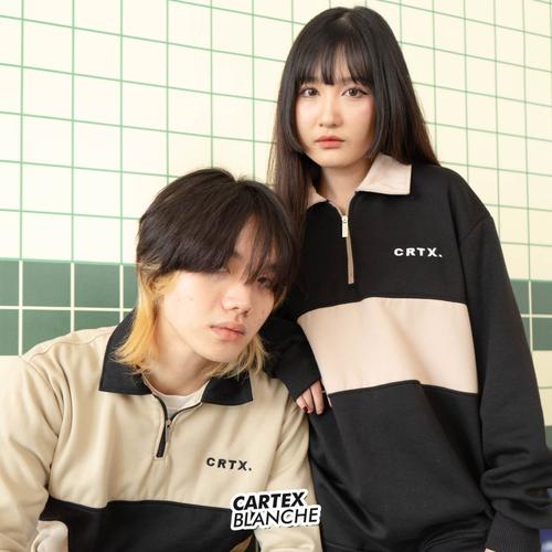 Jual CARTEXBLANCHE CRTX Twotone Mix Halfzip Rugby Sweater Jaket Bordir ...