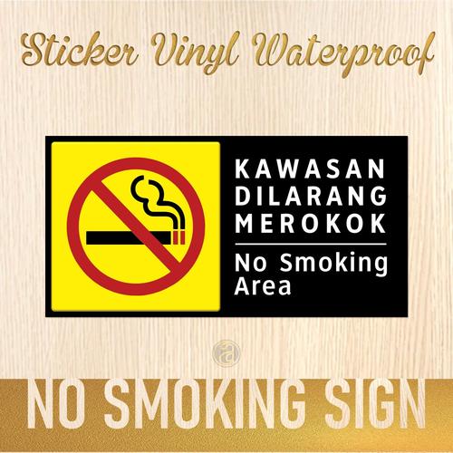 Promo Stiker dilarang merokok 15 x 30 cm Sticker no smoking area Tanda ...