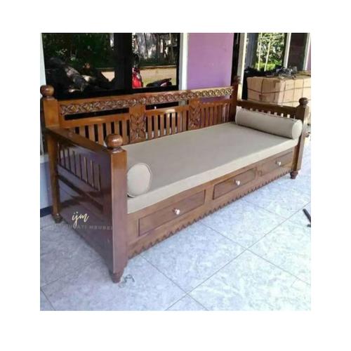 Promo bale bangku sofa daybed ukir kayu jati classic old kursi santai murah - tanpa warna - Kab ...