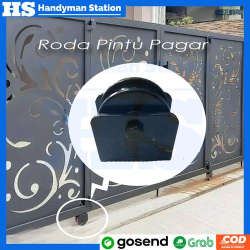 Jual Roda Pintu 1 Set Pagar Rumah Rolling Pager Besi Relling bulat 10cm ...