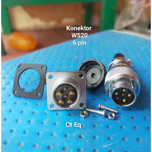 Jual Connector WS20 6 Pin Plug dan Socket Kabel Panel Mount konektor 6 ...