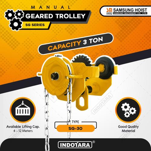 Jual Manual Geared Trolley Troli Katrol Manual 3 Ton Samsung SG-30 - 6 ...