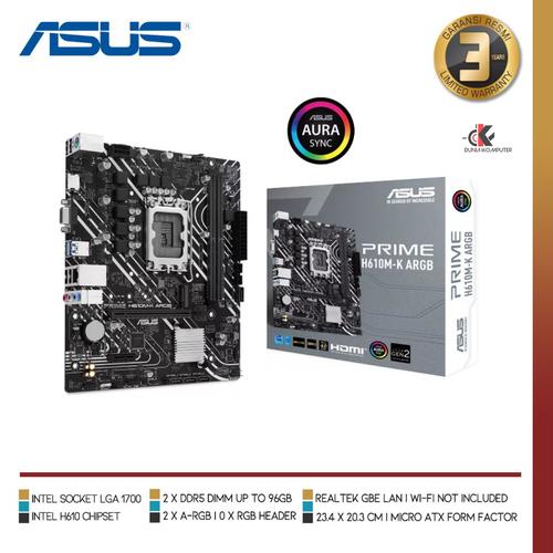 Jual Motherboard Asus PRIME H610M-K ARGB DDR5 - Kota Kendari - Dunia ...