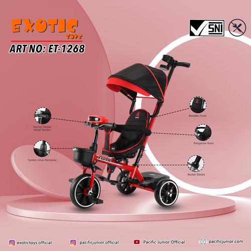 Promo Sepeda Anak Roda Tiga / Tricycle Exotic ET-1268 / Sepeda Stroller ...