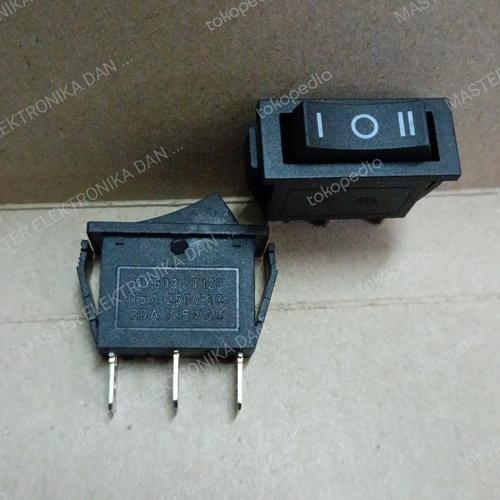 Jual 7395 saklar rocker switch swit on off on gepeng hitam hair dryer ...