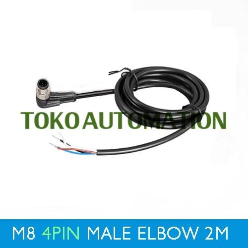 Jual M8 connector cable 4 Pin Male Elbow konektor Kabel 4P 2M SE12 ...