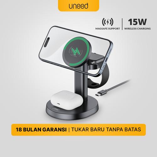 Promo UNEED Magnetic Wireless Charger Stand 3in1 Fast Charging 20W - UWA312 - Jakarta Utara ...