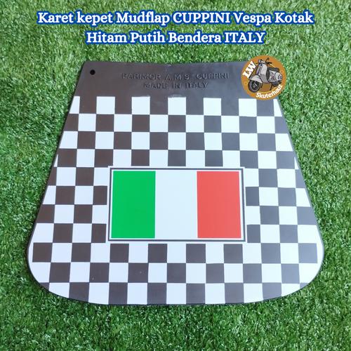 Jual Kepet Mudflap CUPPINI Vespa Kotak Hitam Putih Bendera ITALY ...