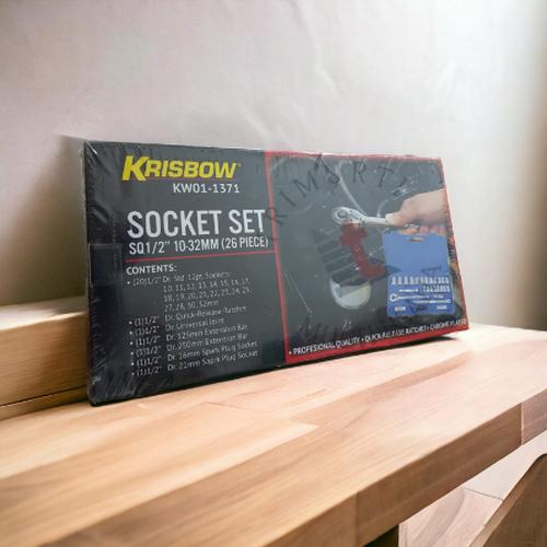 Jual KRISBOW SOCKET SET (kunci sok) SQ1/2 INCH 10-32MM (26 PIECES ...